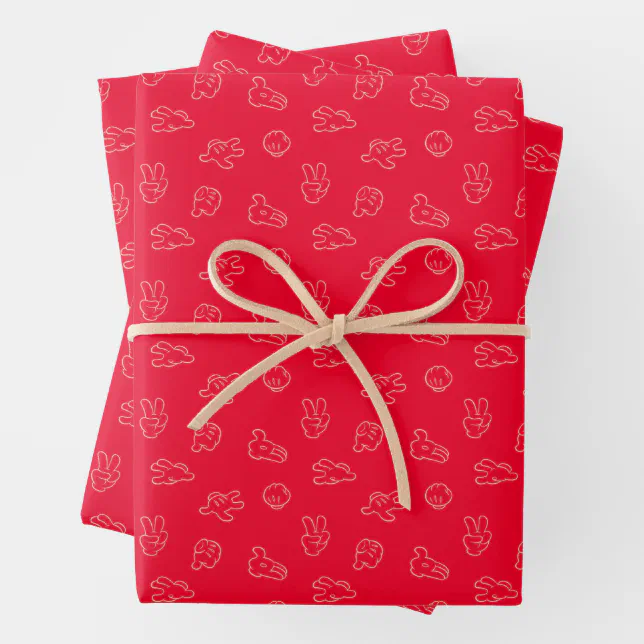 Mickey Mouse | Classic Icon Red Pattern Wrapping Paper Sheets | Zazzle