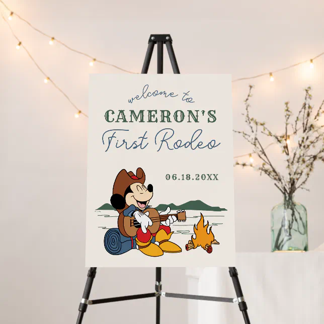 Mickey Mouse | Cowboy Rodeo Birthday Foam Board | Zazzle