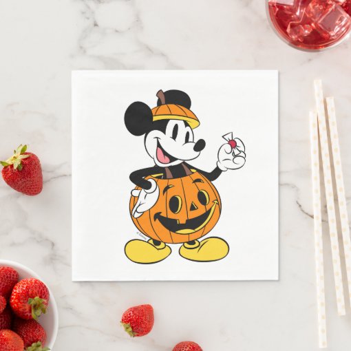 Mickey Mouse Dressed as a Pumpkin Napkins | Zazzle