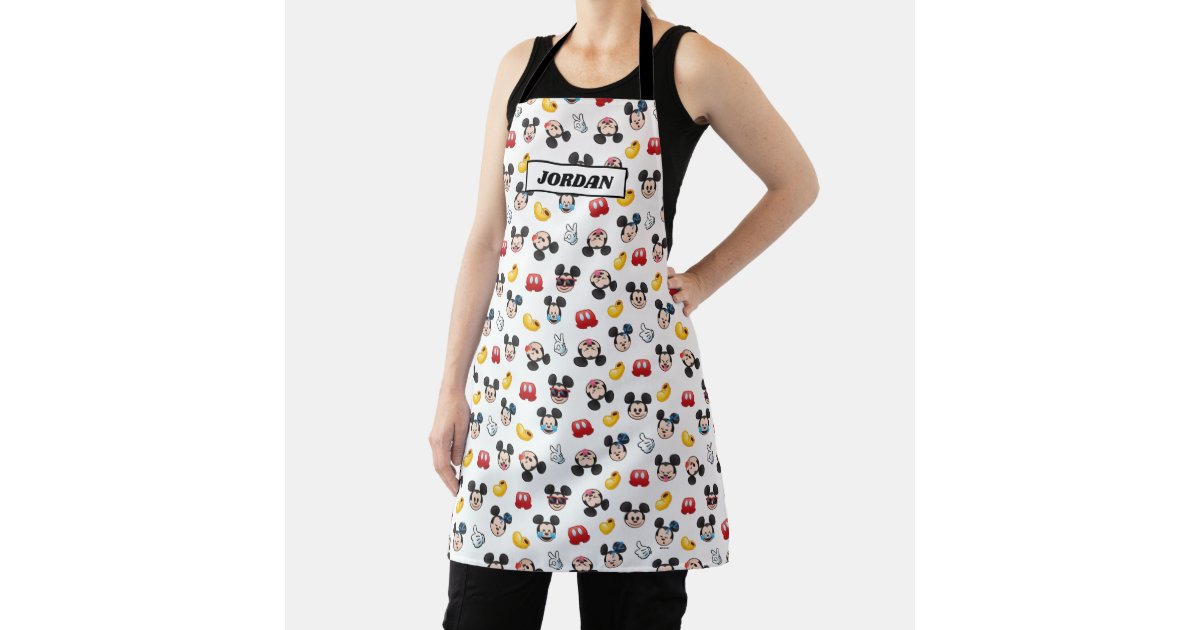 Mickey Mouse Emoji Pattern Apron | Zazzle