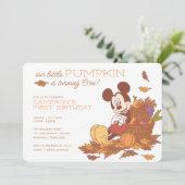 Mickey Mouse Fall Harvest Pumpkin 1st Birthday Invitation | Zazzle