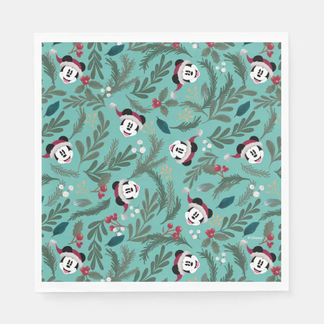 Mickey Mouse | Festive Cheer Pattern Napkins | Zazzle