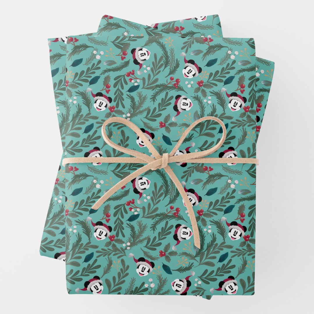 Mickey Mouse | Festive Cheer Pattern Wrapping Paper Sheets | Zazzle