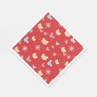 Mickey Mouse | Festive Christmas Pattern Napkins | Zazzle