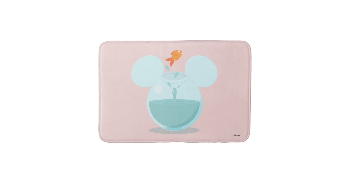Mickey Mouse Fish Bowl Icon Bath Mat | Zazzle