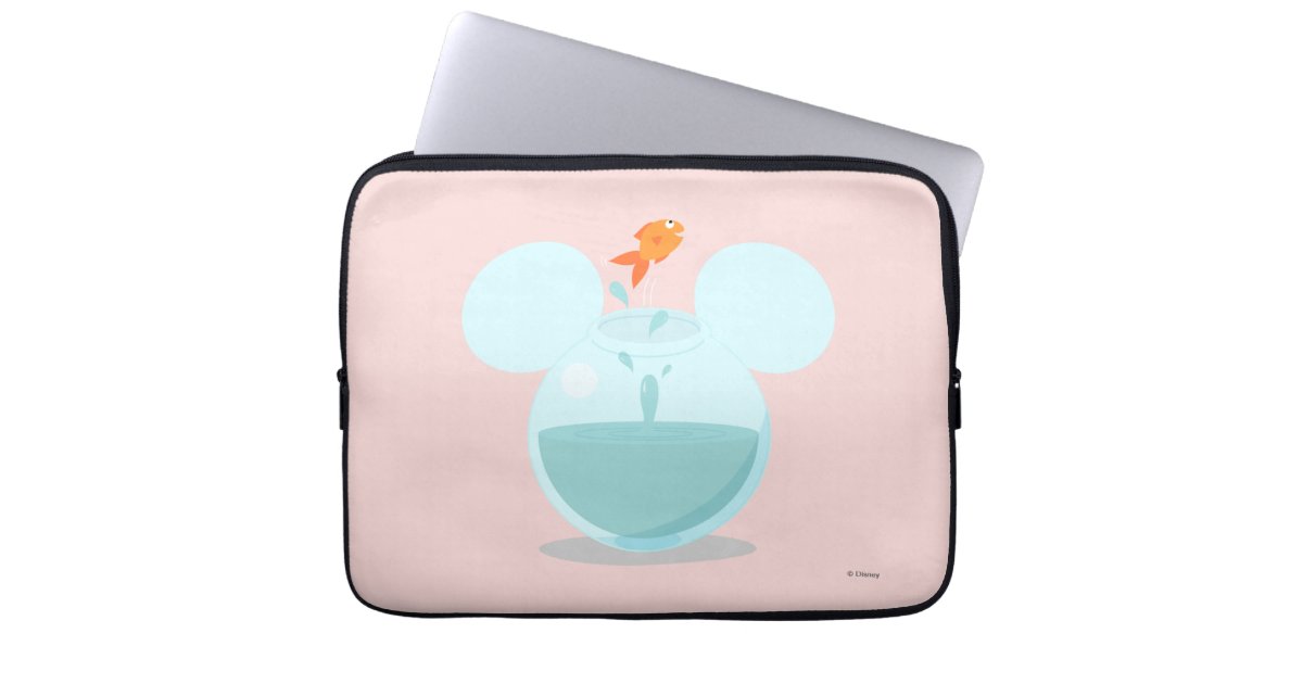 Mickey Mouse Fish Bowl Icon Laptop Sleeve | Zazzle