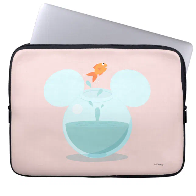 Mickey Mouse Fish Bowl Icon Laptop Sleeve | Zazzle