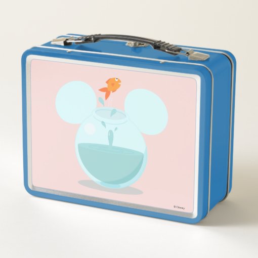 Mickey Mouse Fish Bowl Icon Metal Lunch Box | Zazzle