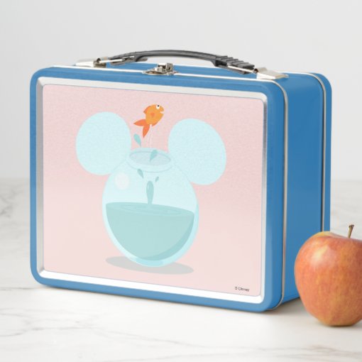 Mickey Mouse Fish Bowl Icon Metal Lunch Box | Zazzle