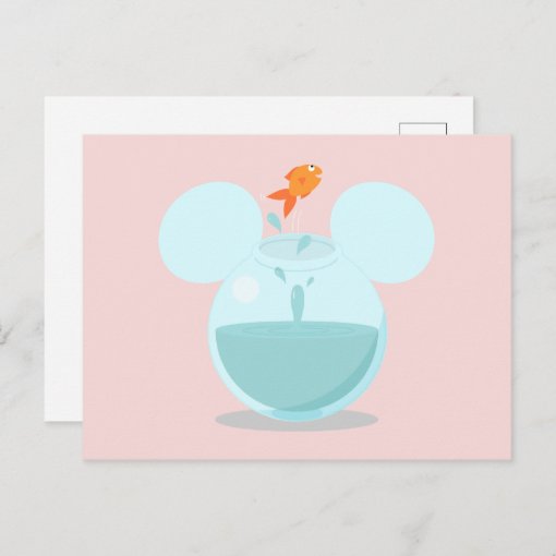 Mickey Mouse Fish Bowl Icon Postcard | Zazzle