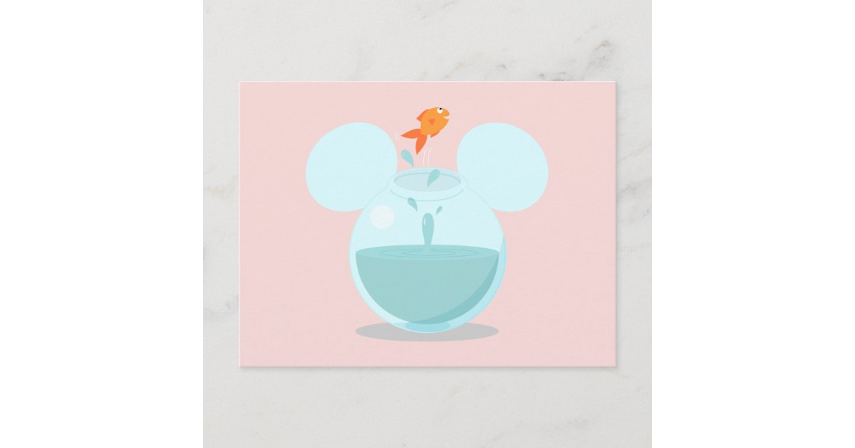 Mickey Mouse Fish Bowl Icon Postcard | Zazzle