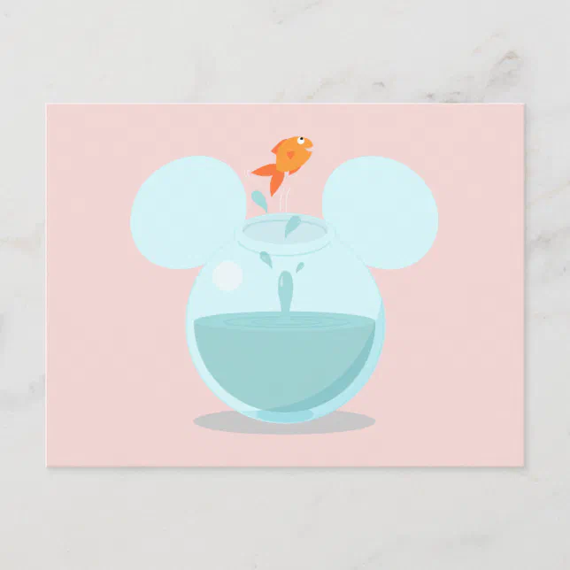 Mickey Mouse Fish Bowl Icon Postcard | Zazzle