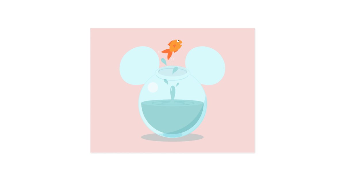 Mickey Mouse Fish Bowl Icon Postcard | Zazzle.com