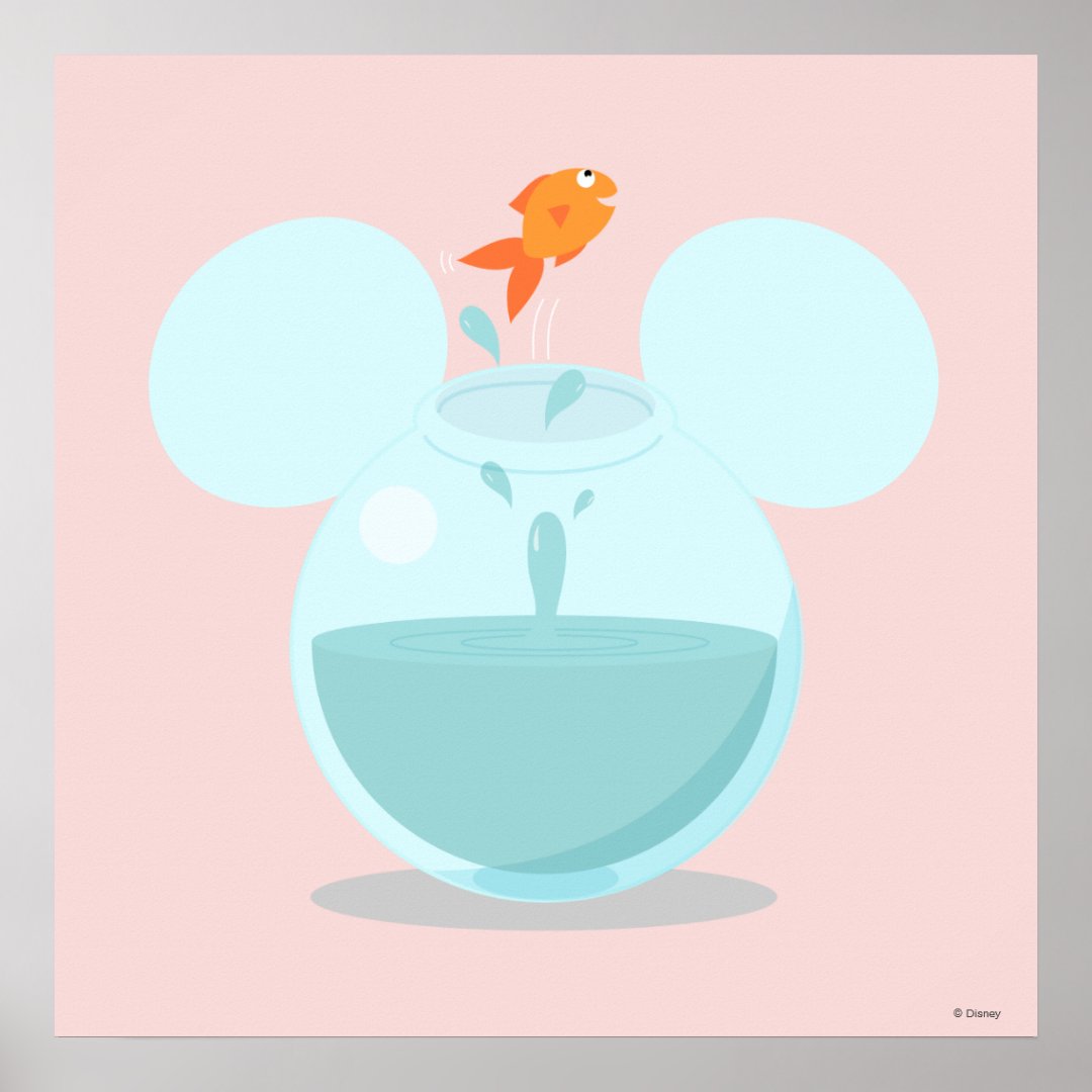 Mickey Mouse Fish Bowl Icon Poster | Zazzle