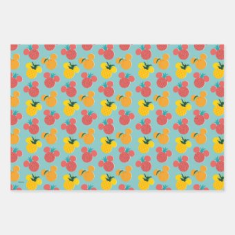 Mickey Mouse Fruit Icon Pattern Wrapping Paper Sheets | Zazzle