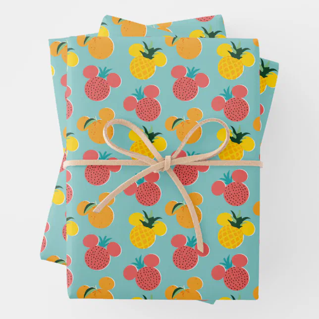 Mickey Mouse Fruit Icon Pattern Wrapping Paper Sheets | Zazzle