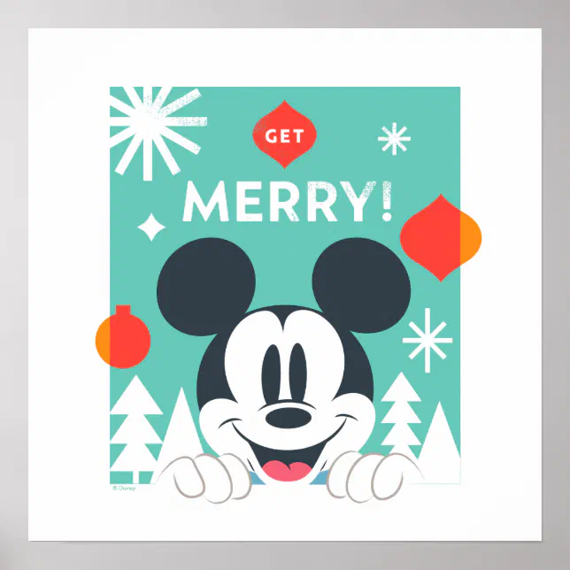 Mickey Mouse | Get Merry! Poster | Zazzle