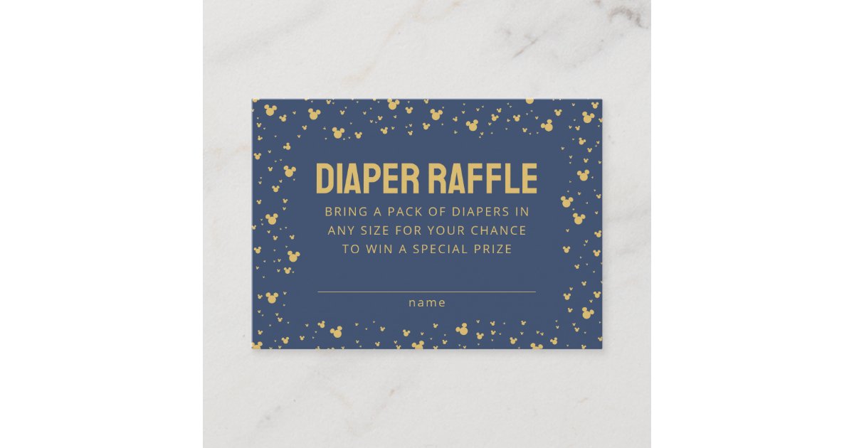 Mickey Mouse Gold Confetti Diaper Raffle Insert | Zazzle
