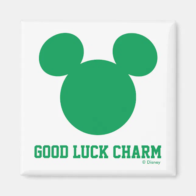 Mickey Mouse Good Luck Charm | St. Patrick's Day Magnet | Zazzle