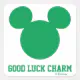 Mickey Mouse Good Luck Charm | St. Patrick's Day Square Sticker | Zazzle
