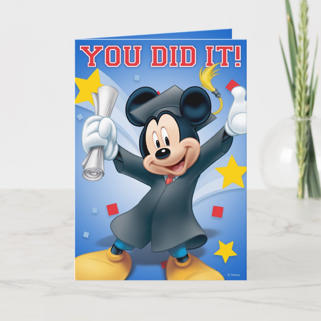 Mickey Mouse | Graduation Card | Zazzle