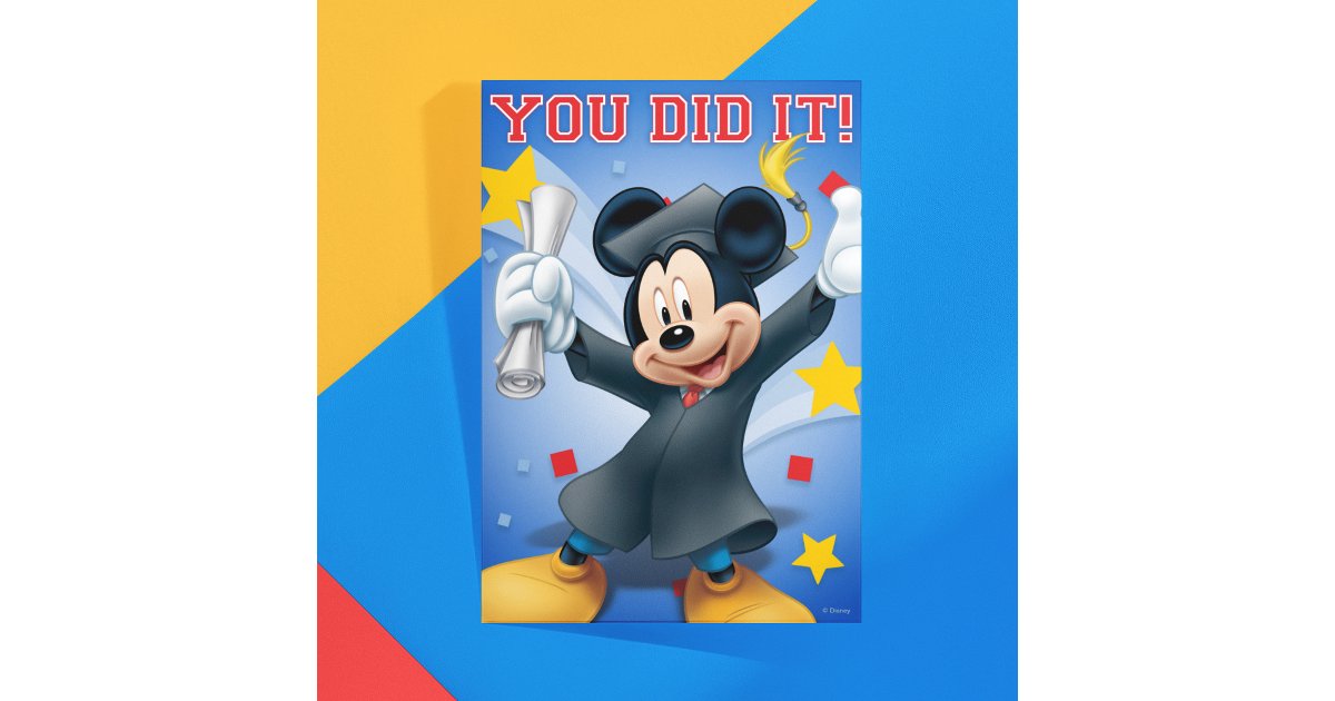 Mickey Mouse | Graduation Card | Zazzle