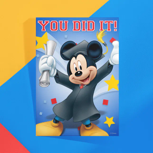 Mickey Mouse | Graduation Card | Zazzle