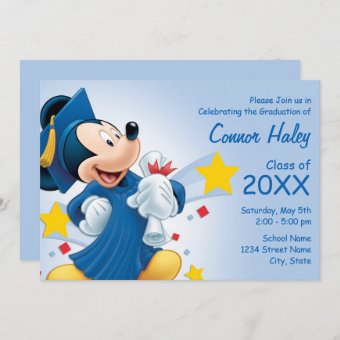 Mickey Mouse | Graduation Invitation | Zazzle