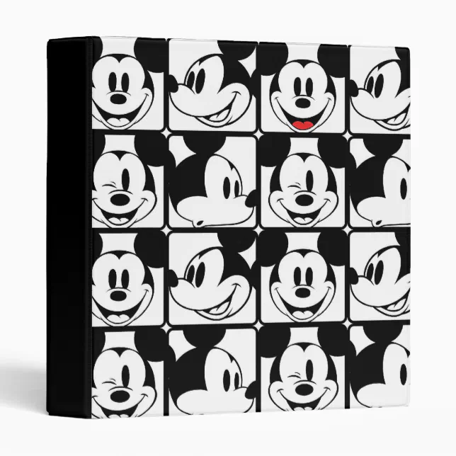 Mickey Mouse | Grid Pattern 3 Ring Binder | Zazzle
