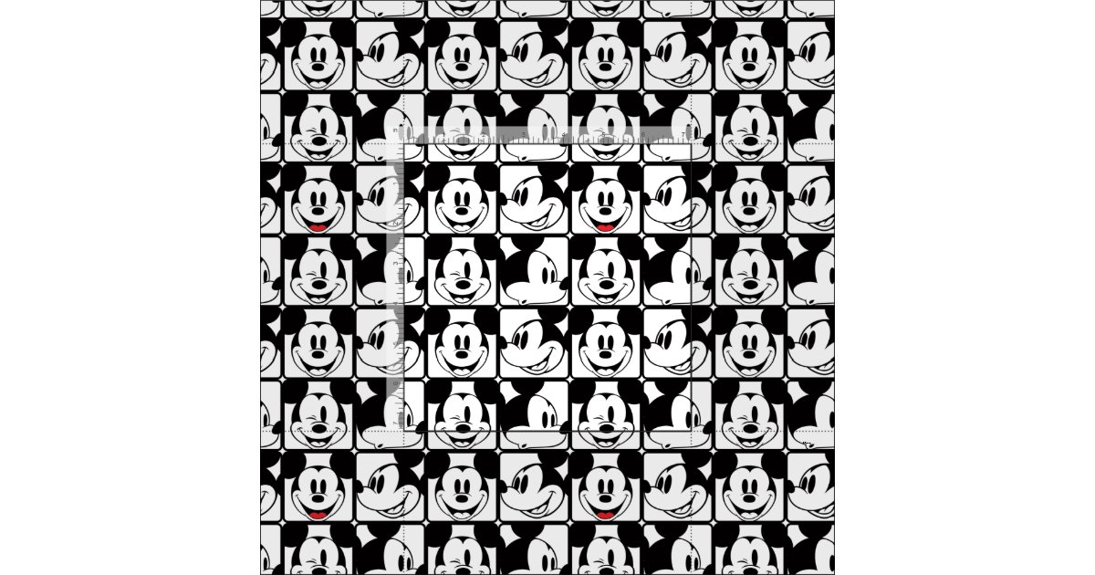Mickey Mouse | Grid Pattern Fabric | Zazzle