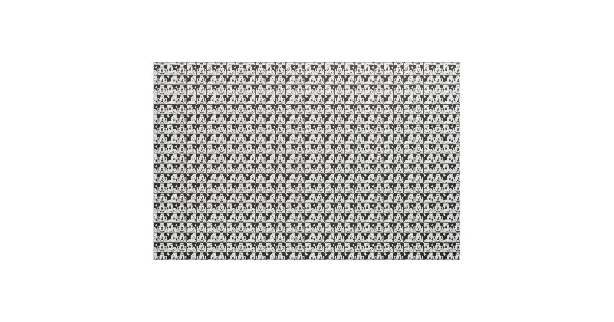 Mickey Mouse | Grid Pattern Fabric | Zazzle