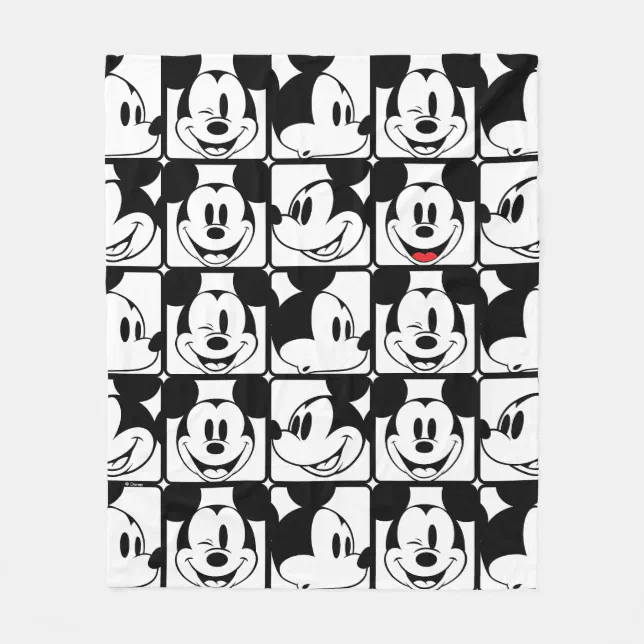 Mickey Mouse | Grid Pattern Fleece Blanket | Zazzle