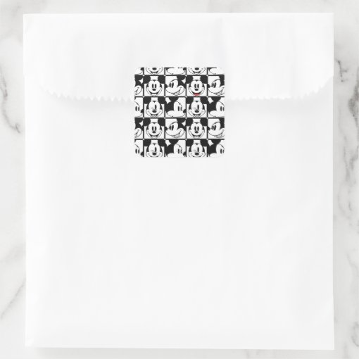 Mickey Mouse | Grid Pattern Square Sticker | Zazzle