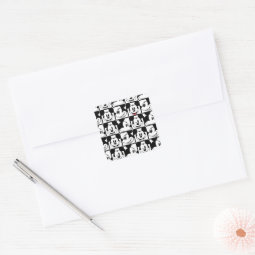 Mickey Mouse | Grid Pattern Square Sticker | Zazzle