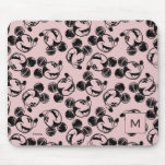 Mickey Mouse Head | Pink Sketch Pattern Fabric | Zazzle.com