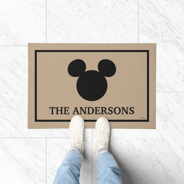 Mickey Mouse Head Silhouette | Welcome Doormat | Zazzle