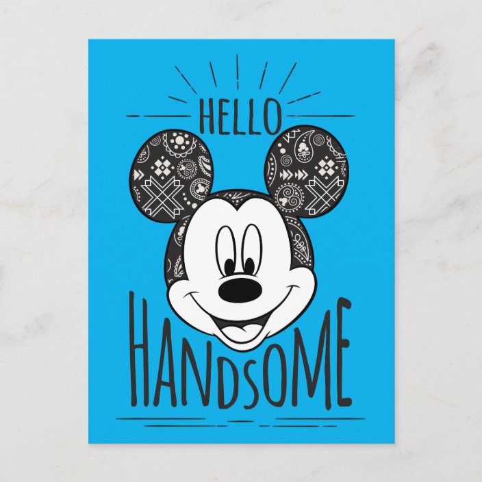 Mickey Mouse - Hello Handsome Postcard | Zazzle.com