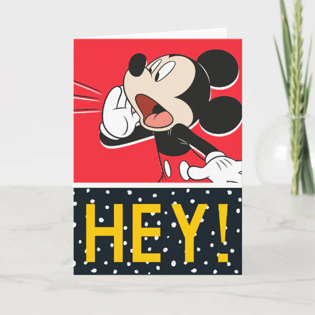 Mickey Mouse - Hey! Card | Zazzle