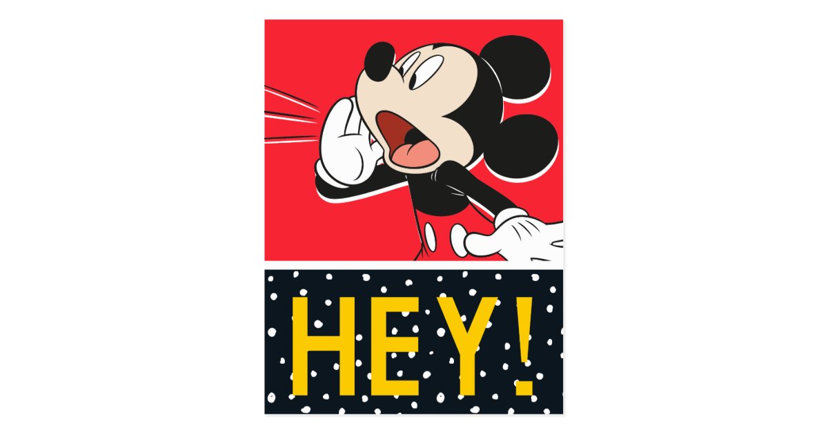 Mickey Mouse - Hey! Postcard | Zazzle.com