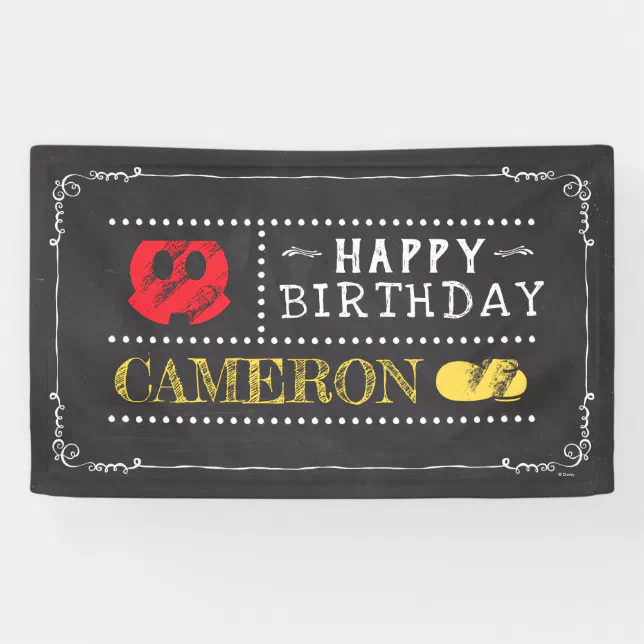 Mickey Mouse Icon Chalkboard Banner | Zazzle