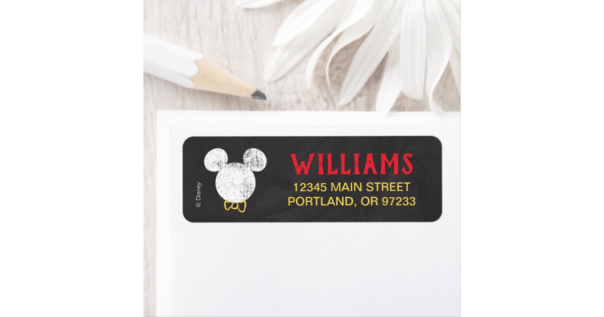 Mickey Mouse Icon Chalkboard Label | Zazzle