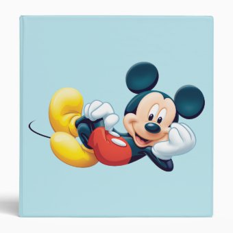 Mickey Mouse Laying Down 3 Ring Binder | Zazzle