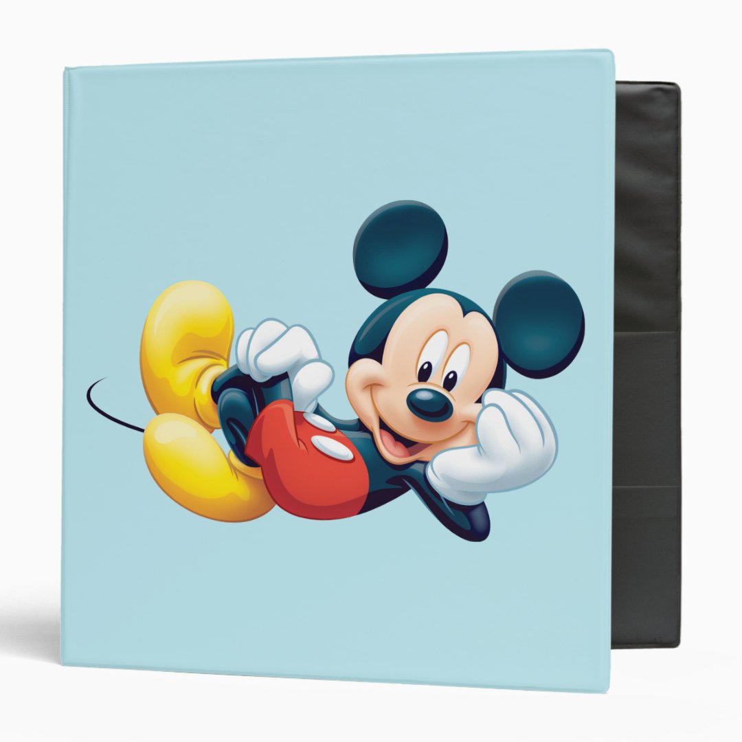Mickey Mouse Laying Down 3 Ring Binder | Zazzle