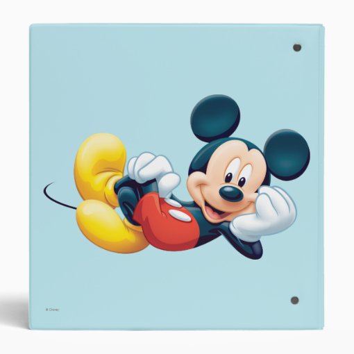 Mickey Mouse Laying Down 3 Ring Binder | Zazzle