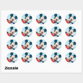 Mickey Mouse Laying Down Classic Round Sticker | Zazzle