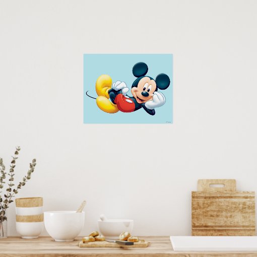 Mickey Mouse Laying Down Poster | Zazzle