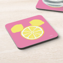 Mickey Mouse Lemon Icon Beverage Coaster | Zazzle