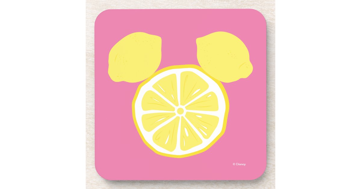 Mickey Mouse Lemon Icon Beverage Coaster | Zazzle