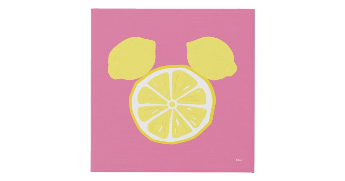Mickey Mouse Lemon Icon Faux Canvas Print | Zazzle