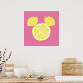Mickey Mouse Lemon Icon Poster | Zazzle